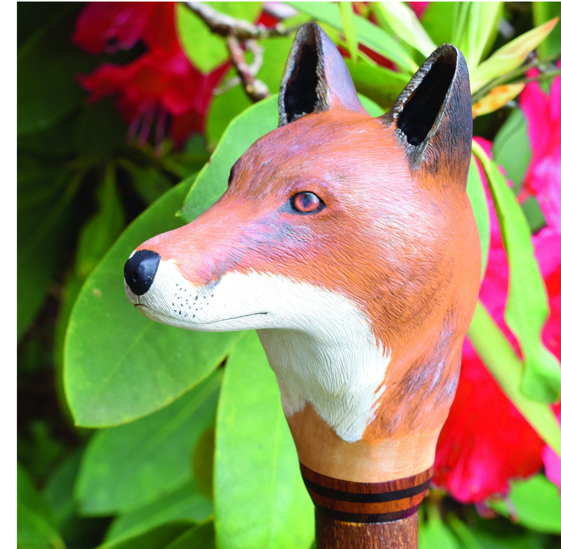 Fox Red Muzzle Ears Craft A Unique Fox Head Walking Stick With Paul