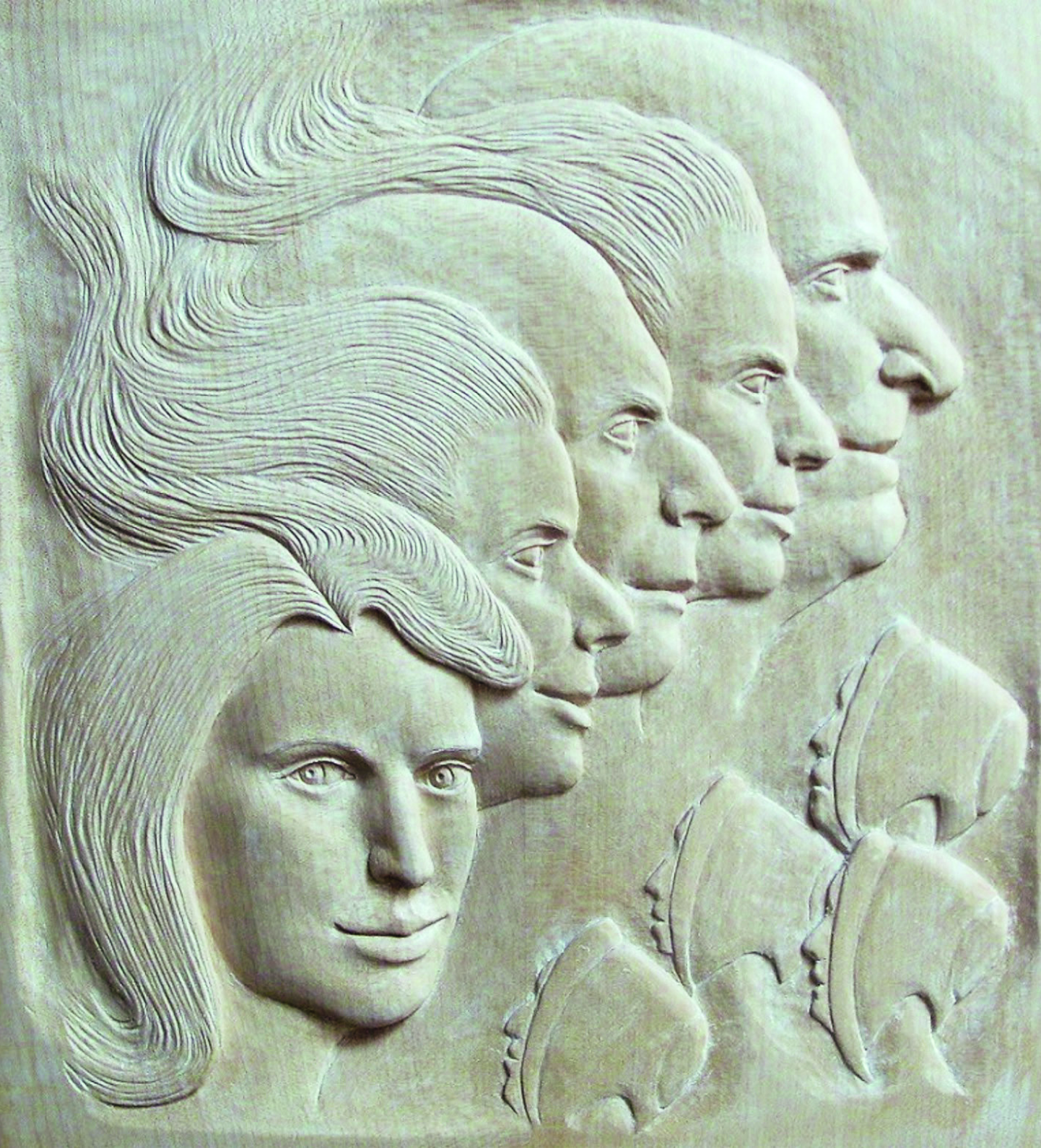 Brontë Family: Profile Carvings Tribute by Graham Thompson